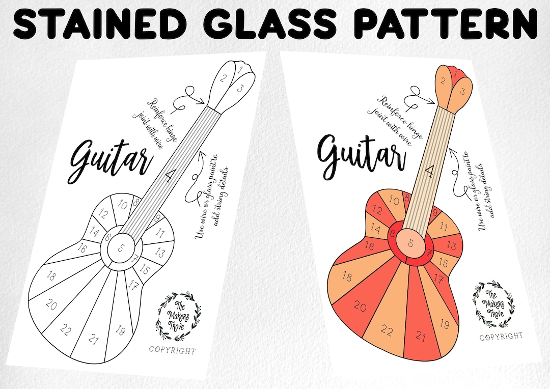 Stained Glass Guitar Pattern, Hobby License (digital Download) - Etsy