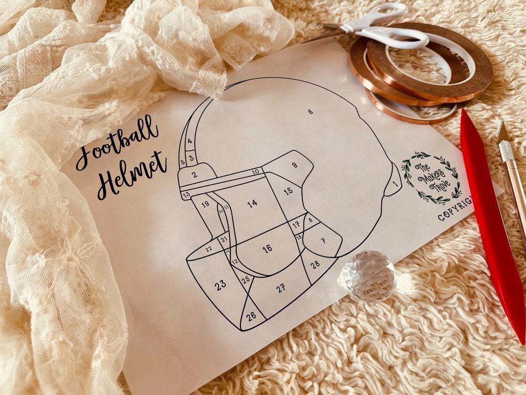 Stained Glass Pattern, Digital Download, Football Helmet Pattern ...