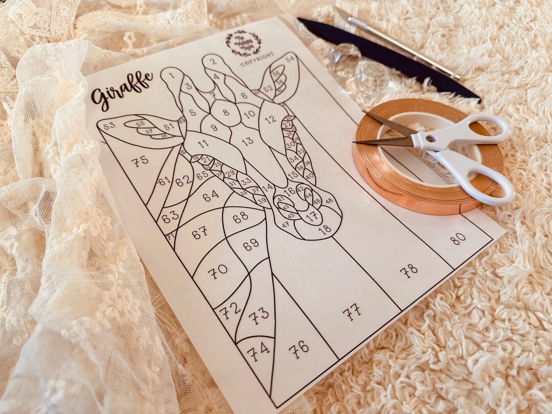 Stained Glass Pattern, Stained Glass Giraffe Pattern, Digital Download ...