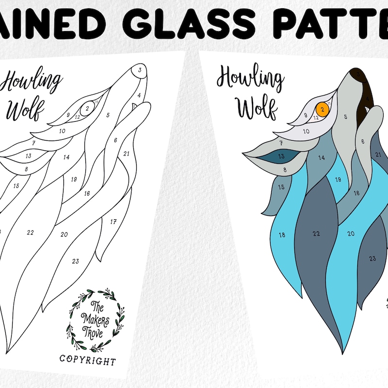 Wolf Stained Glass - Etsy