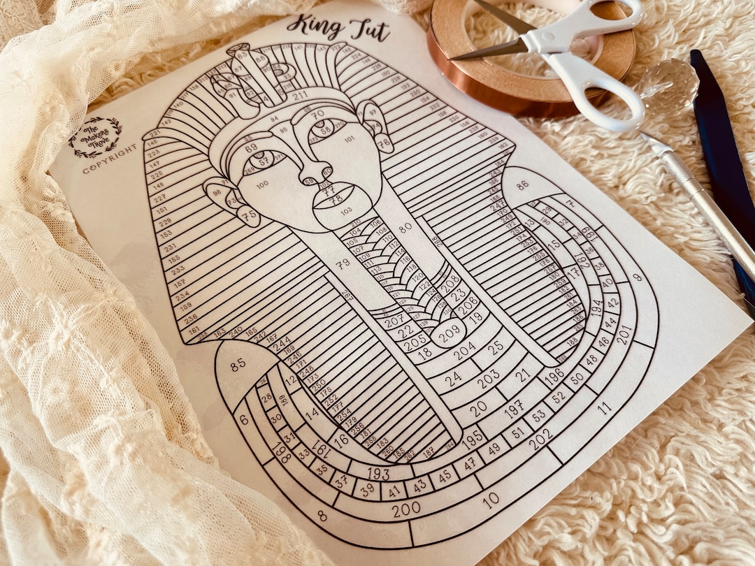 Stained Glass Pattern Stained Glass King Tut Egypt Pattern - Etsy