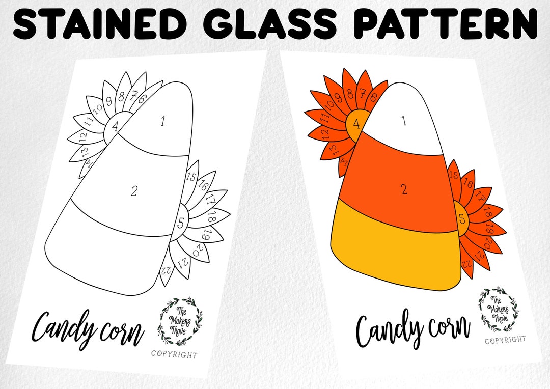 Stained Glass Pattern, Digital Download, Sun Catcher, Candy Corn ...