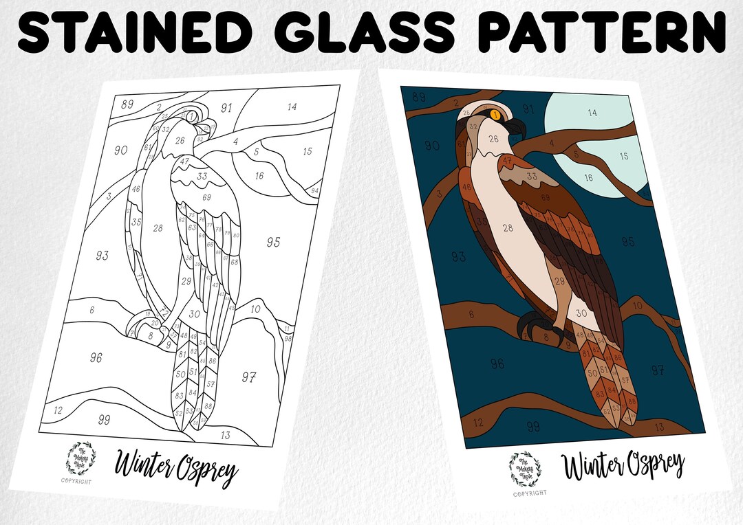 Stained Glass Osprey Pattern, Sun Catcher Design (digital Download) - Etsy