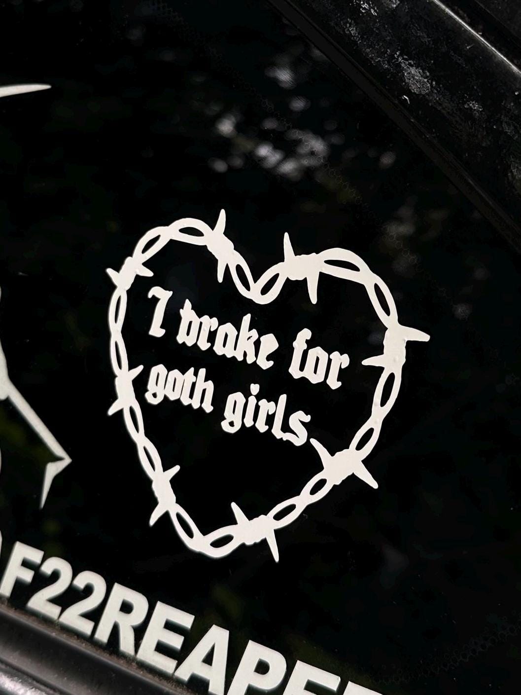 I Brake for Goth Girls Car Decal - Etsy