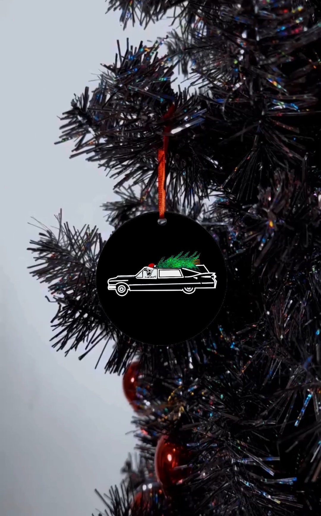 Skeleton Hearse Tree Horror Christmas Ornament - Etsy