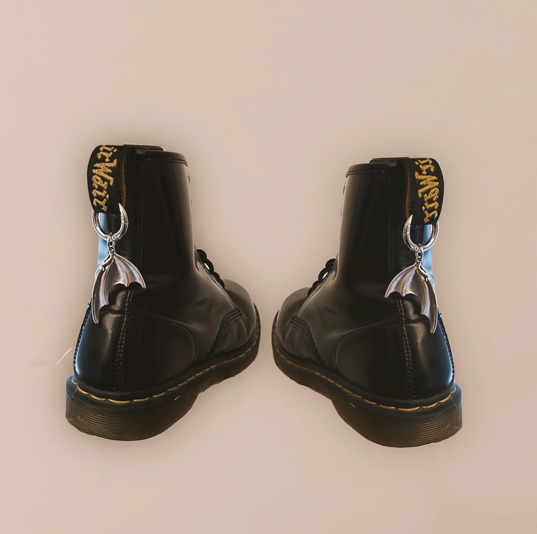 Bat Wing O Ring Shoe Tag Charm for Boots Doc Marten Inspired Goth Punk ...