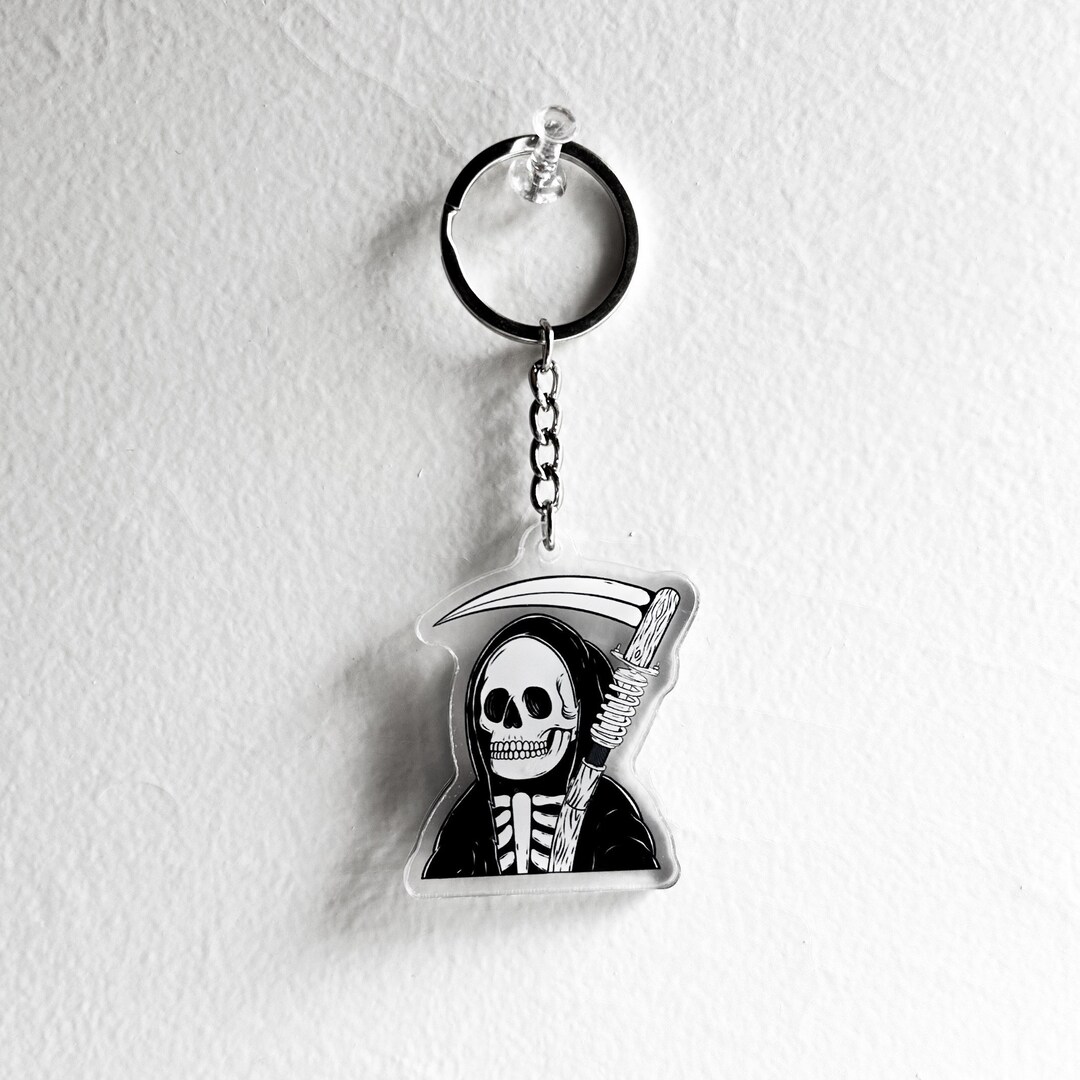 Grim Reaper Coilover Scythe Car Keychain Acrylic Goth Accessories Car ...