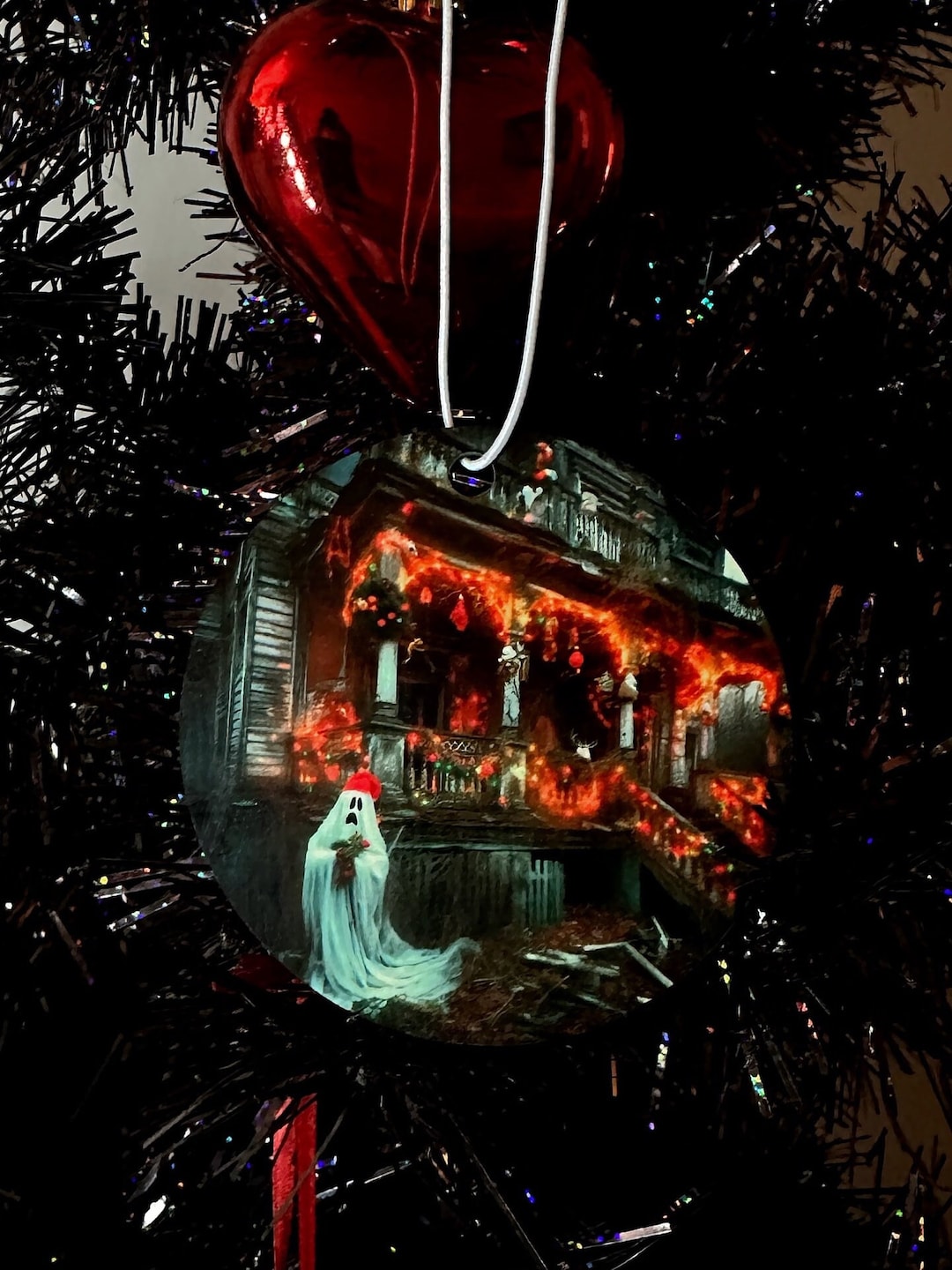 Ghost Santa Abandoned House Urbex Horror Christmas Ornament - Etsy