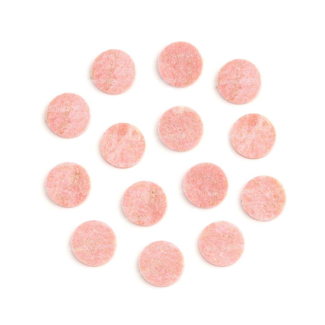 Pink Thulite, Round Coin Flat, African Thulite Disc, Semi Precious ...