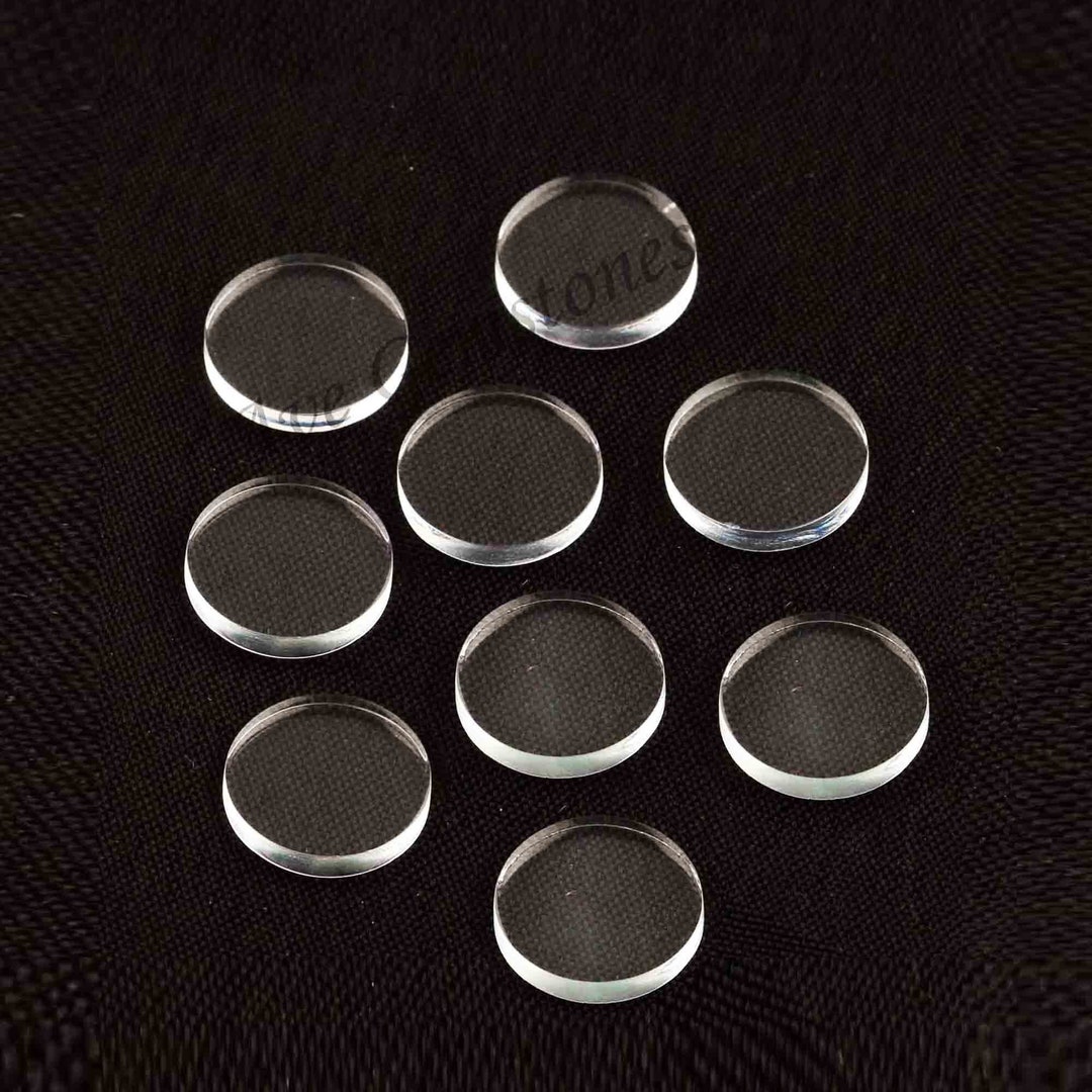 Crystal Clear Quartz, Round Coin, Both Side Flat, Semi Precious Stone ...