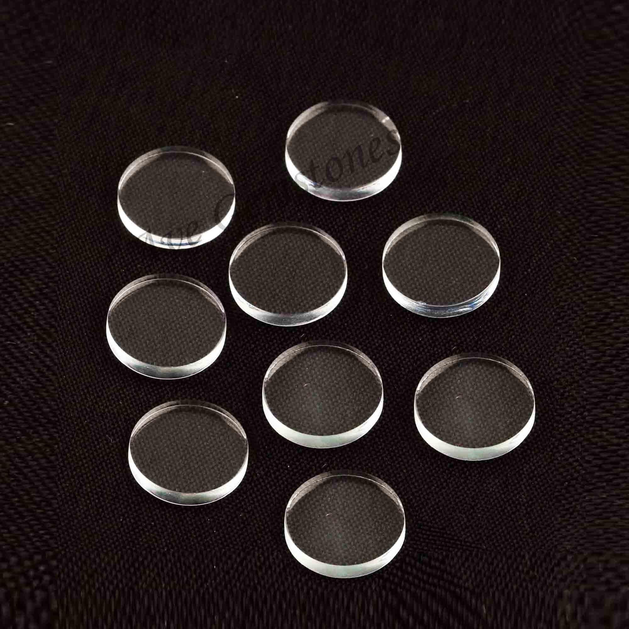 Crystal Clear Quartz, Round Coin, Both Side Flat, Semi Precious Stone ...