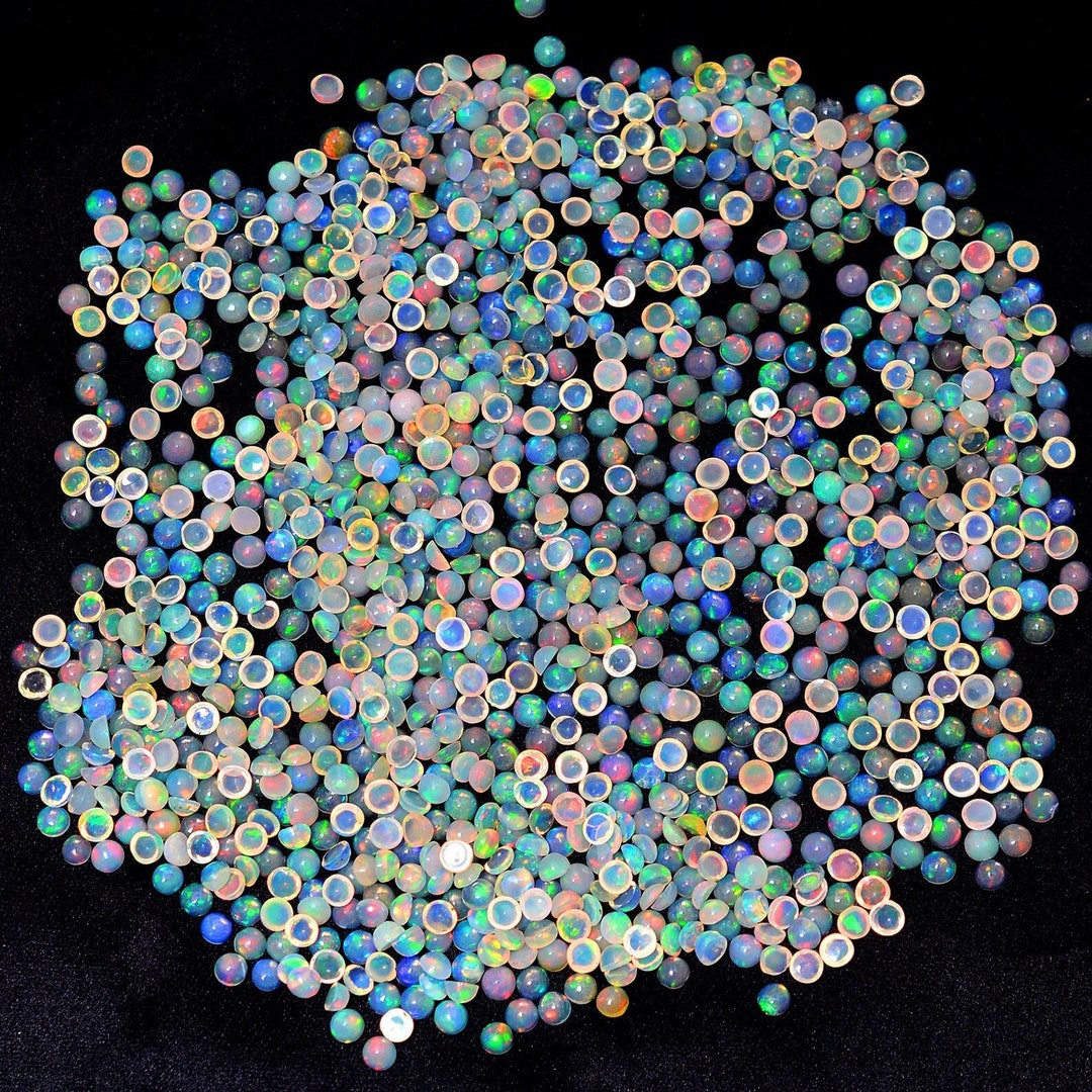 Ethiopian Opal Round Welo Opal Multi Fire 5mm Round Cab, Tiny High ...