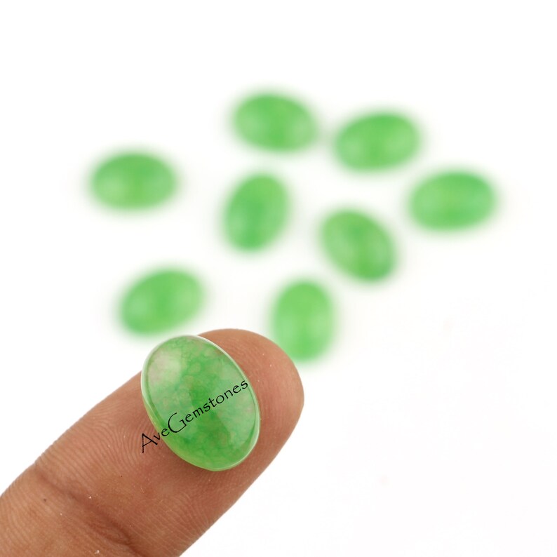 Green Jade, Oval Cabochon, Calibrated Smooth, Semi Precious Stone, High ...