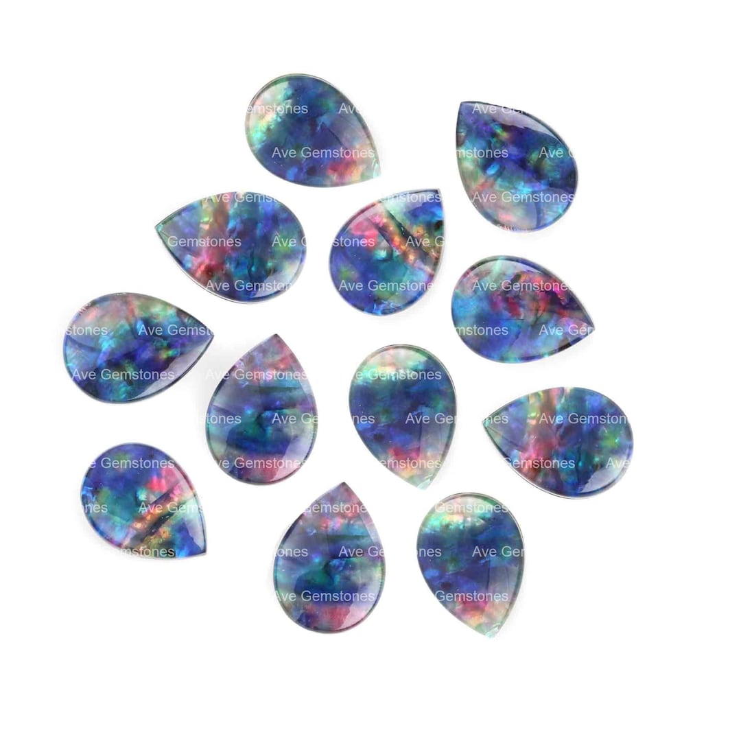 Abalone Shell Doublet Quartz, Pear Shape Calibrated, Briolette Loose ...