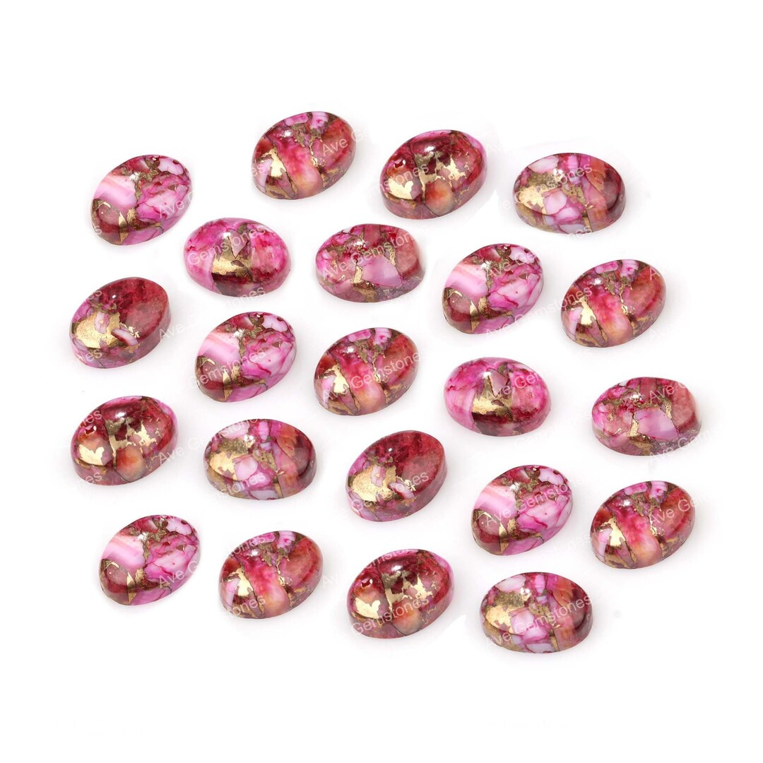 Star Burst Pink Spiny Oyster Copper, Oval Cabochon, for Jewelry Making ...