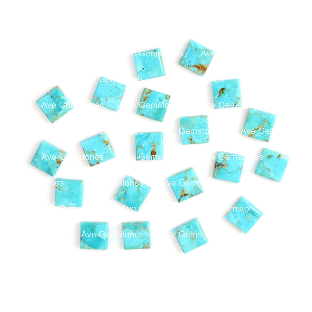 Arizona Turquoise, Square Shape Cabochon, Calibrated Smooth, Loose ...