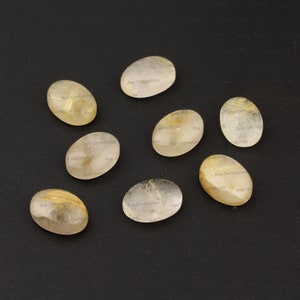 Natural Golden Rutile Quartz Oval Shape Loose Gemstones Cabochon ...