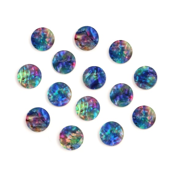 Abalone Shell Doublet Quartz Round Coin Both Side Flat Semi - Etsy