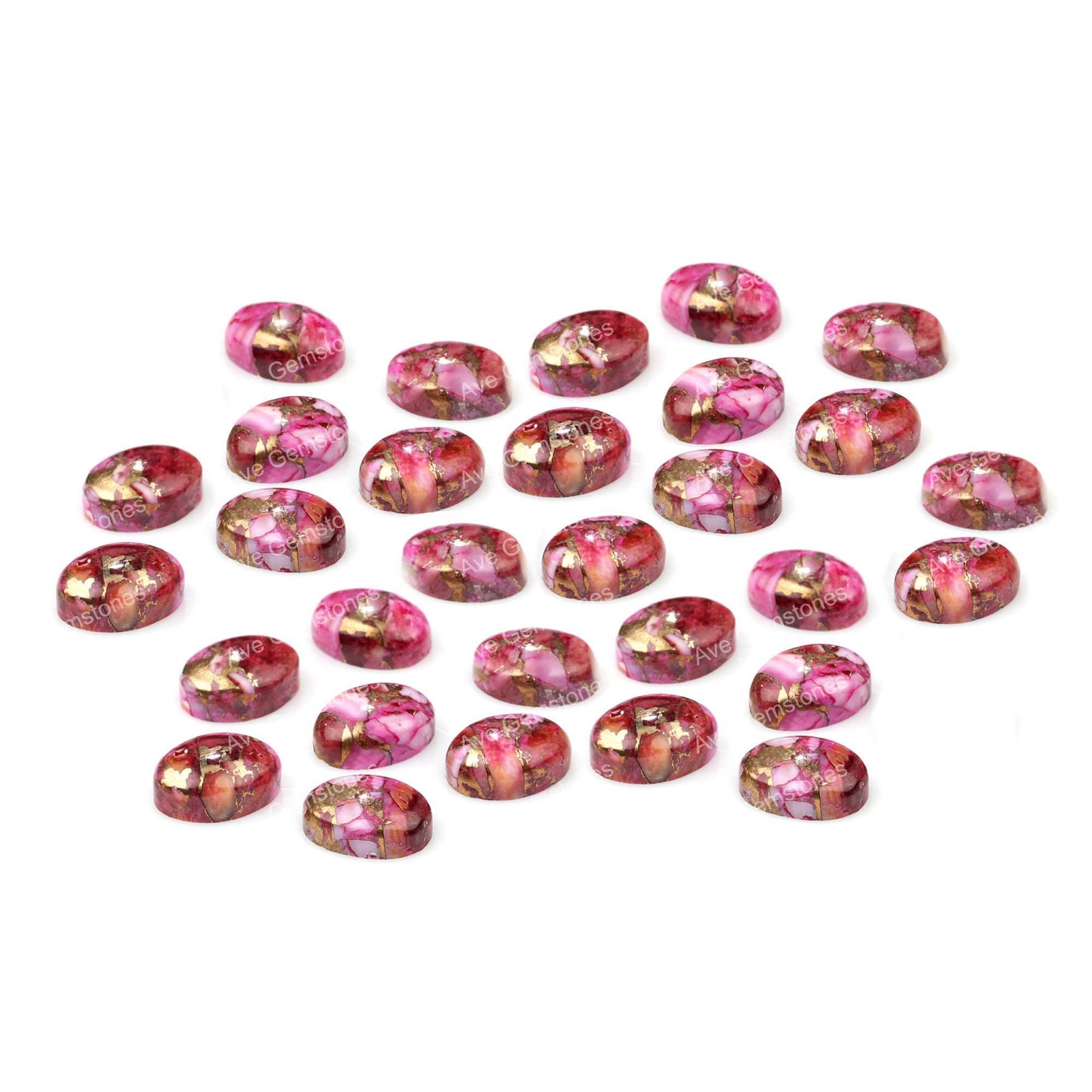 Star Burst Pink Spiny Oyster Copper, Oval Cabochon, for Jewelry Making ...