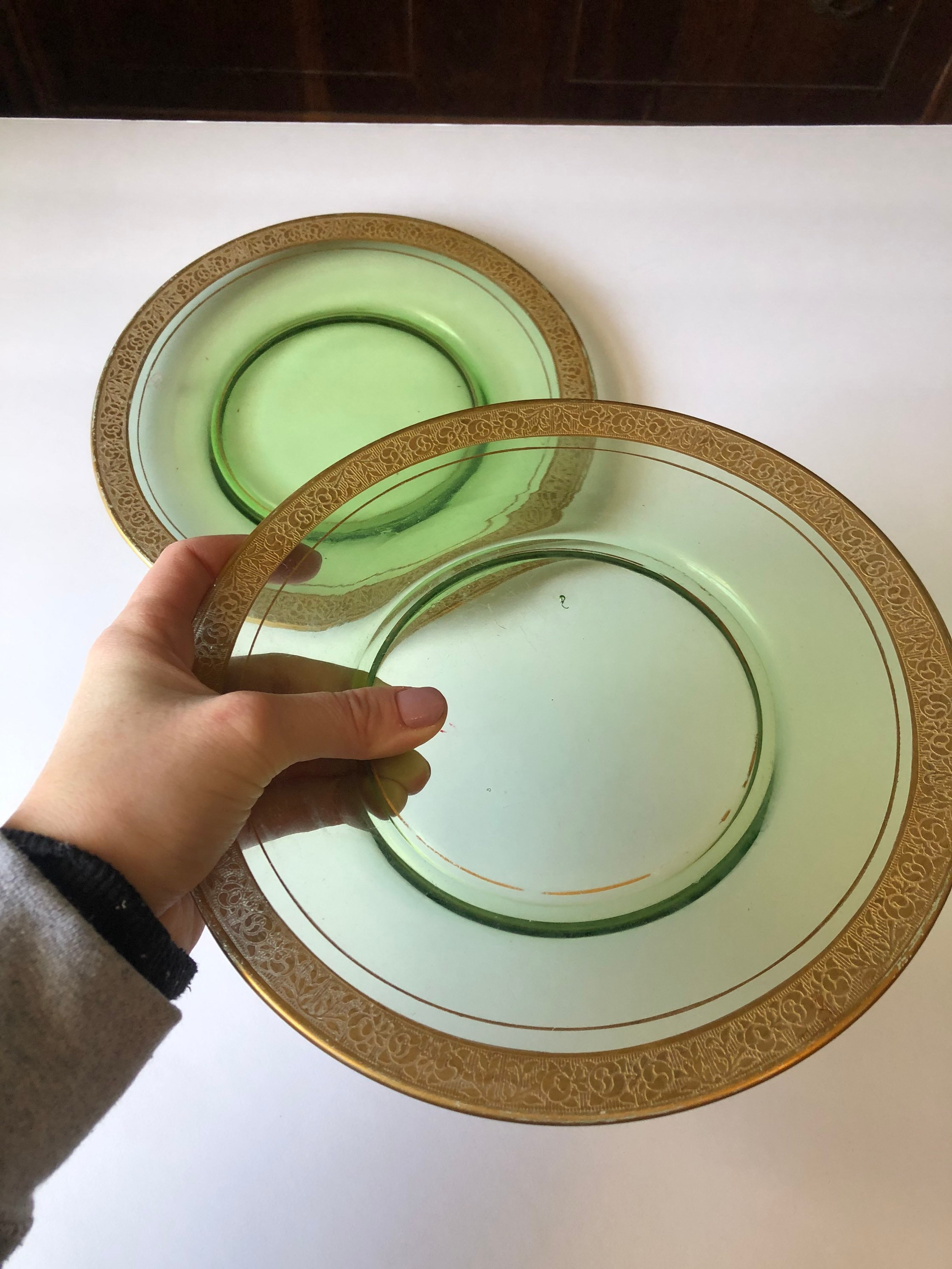 Vintage Serving Plate Colored Vintage Glass Plater - Etsy