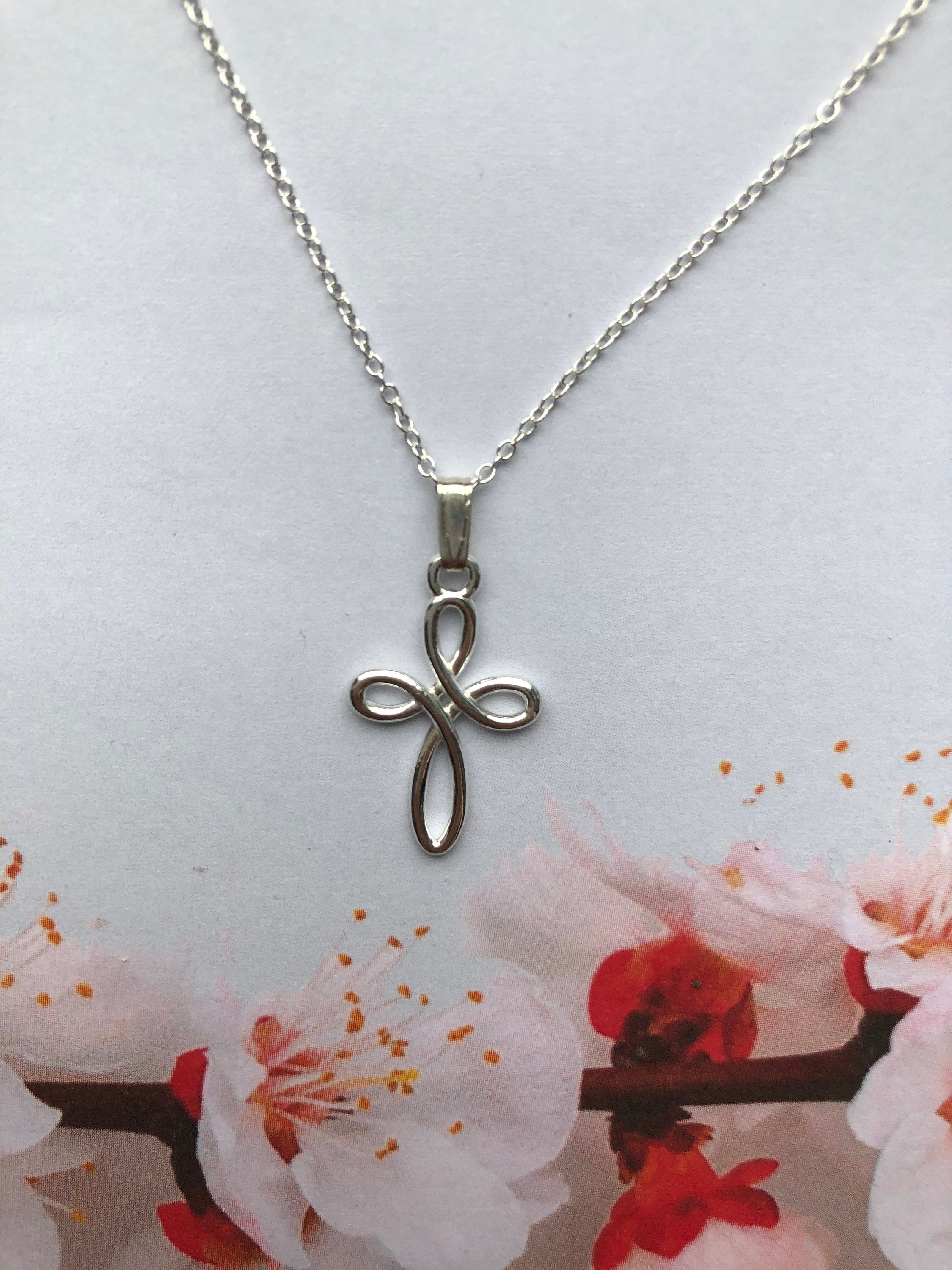 Knot Cross Pendant, Infinity Symbol, Sterling Silver, Godparent Gift ...