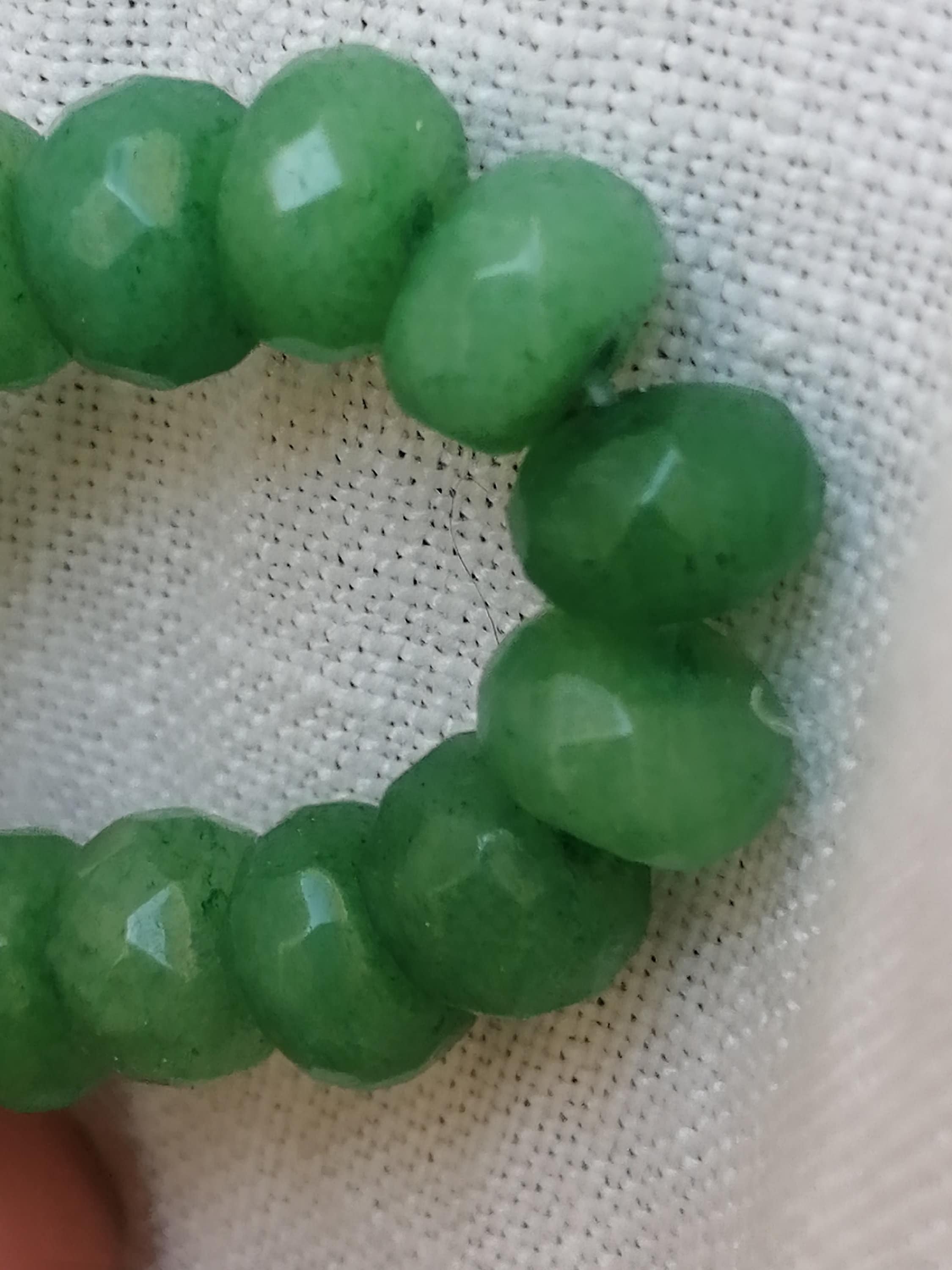 Natural green jade with high-quality facets smooth and shiny | Etsy