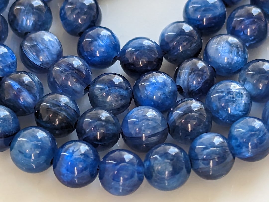 AAA / Kyanite Kyanite Kyanite Natural Round Brilliant Blue Gemstone ...