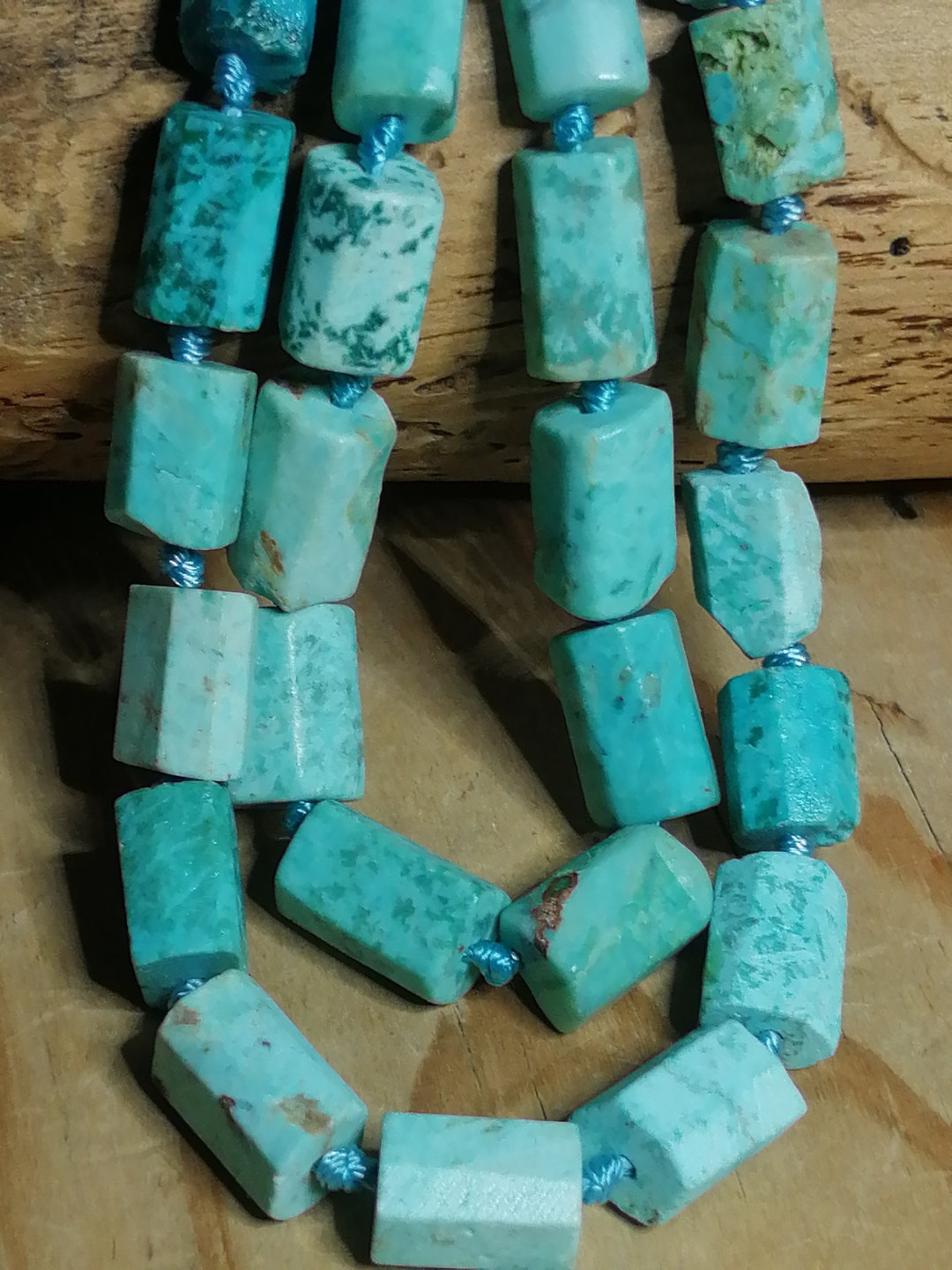 AAA / Natural Turquoise Pillar Tube Blue Green Gem Stone High Quality ...