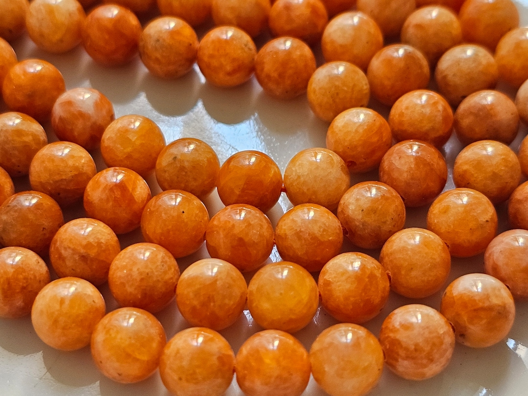 Natural Brazilian Orange Calcite, Smooth Round Gem / Size 8.3 Mm - Etsy