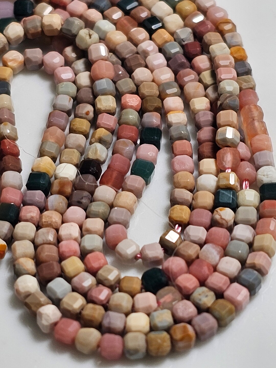 New / Natural Alashan Agate From Myanmar Pastel Alashan Square Faceted ...