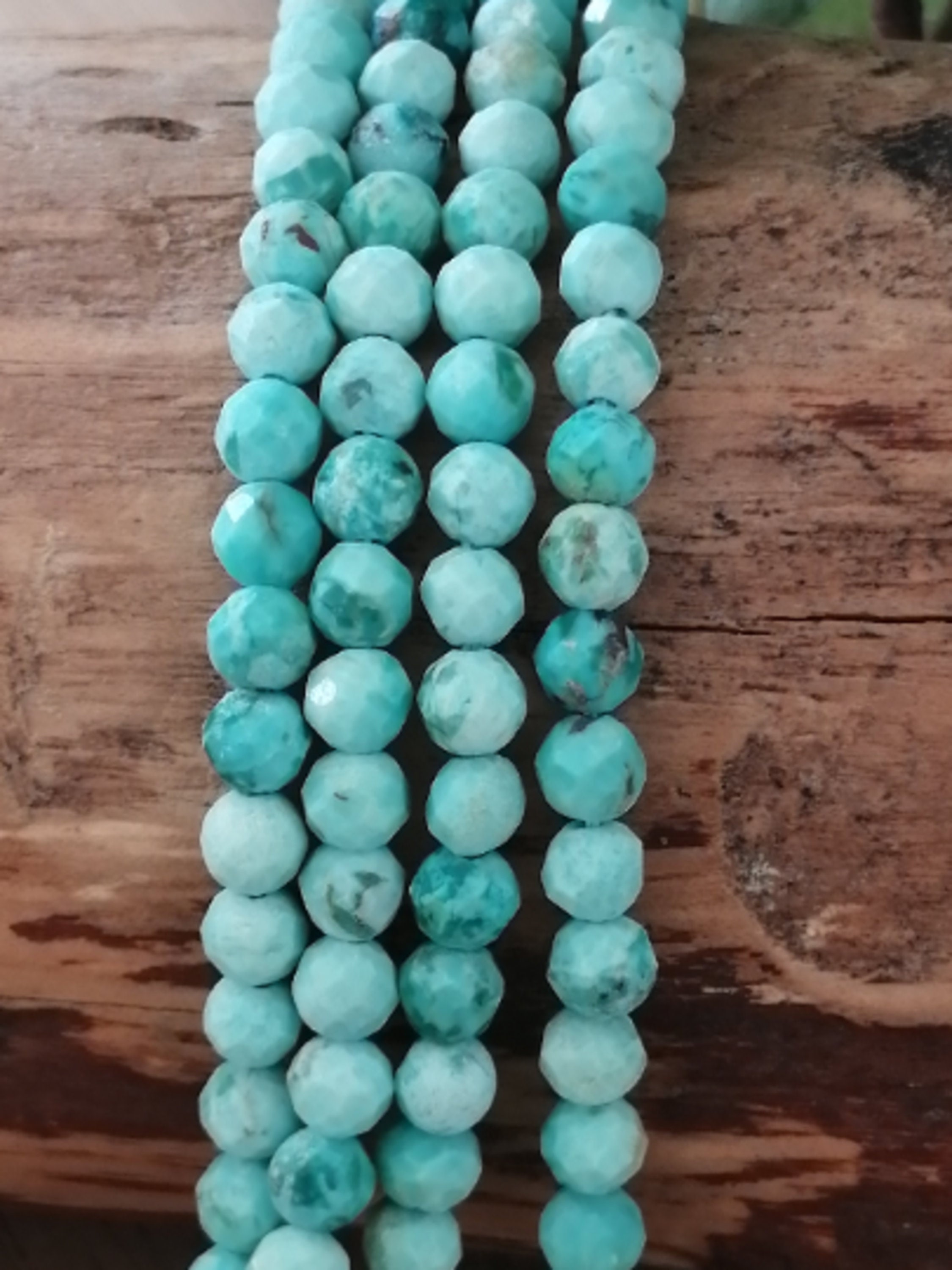 Magnifique/Turquoise Pérou perle en pierre naturelle ronde à | Etsy