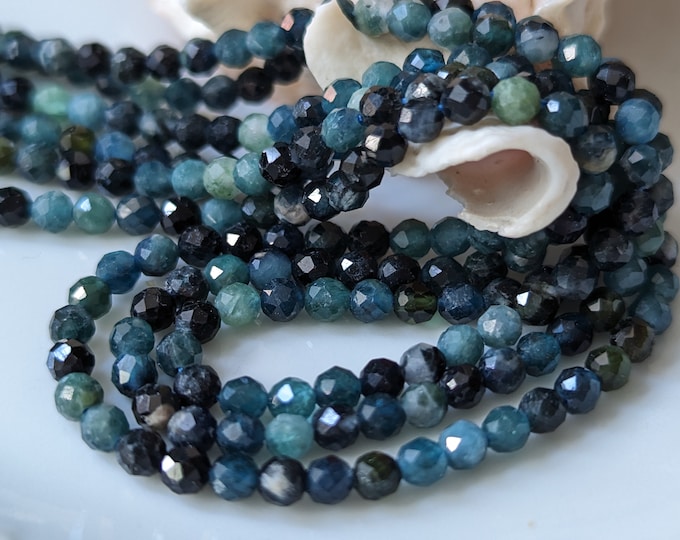 Natural Gradient Blue Tourmaline Brazil Gemstone / Faceted Round ...
