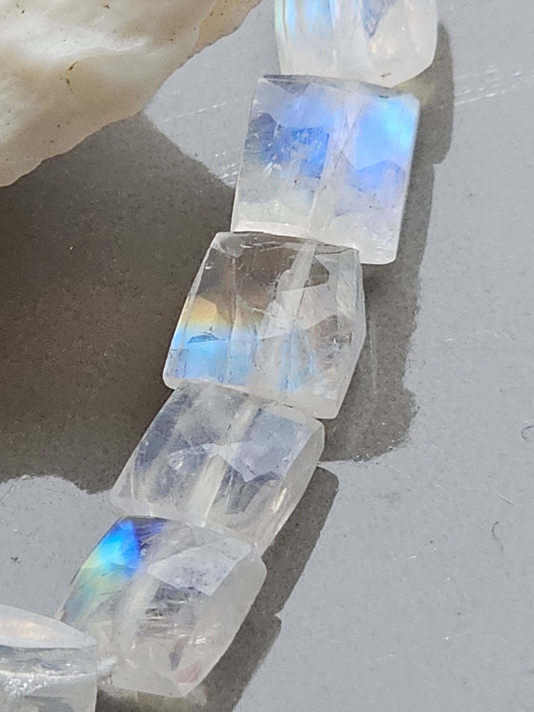 AAA / Natural Moonstone With Blue Flashes High Quality Faceted ...