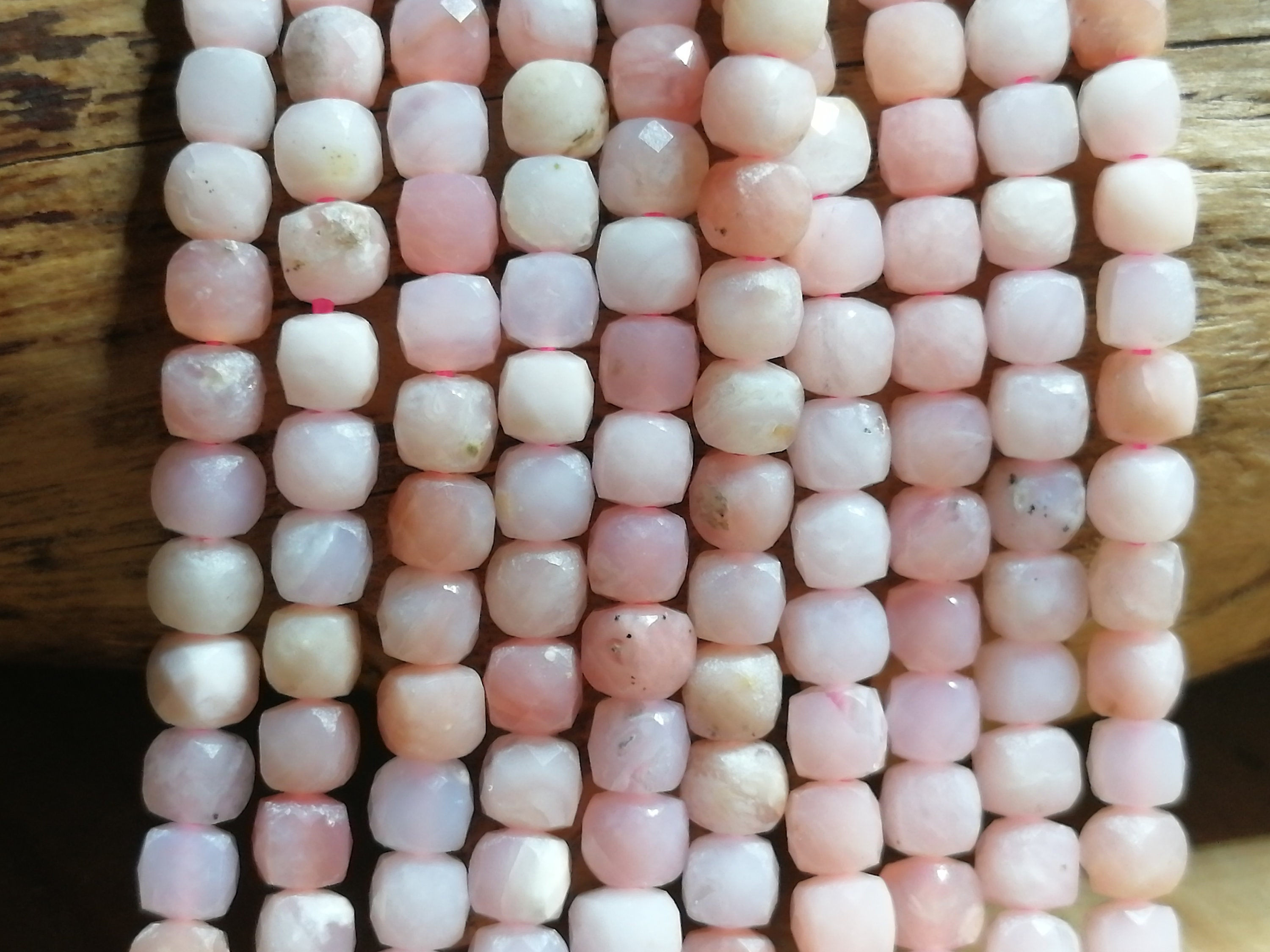 Ópalo rosa natural Gema de piedra de perla semipreciosa cubo | Etsy