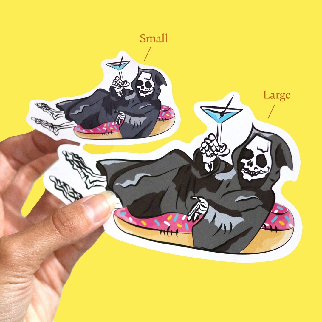 Grim Reaper on a Pool Floaty Sticker 2 Sizes Summer Sticker Vacation ...