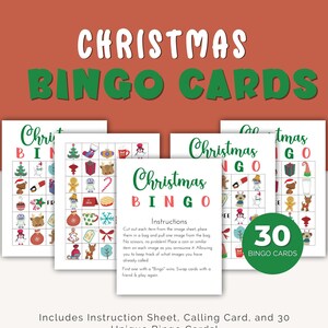 Christmas Bingo Printable, Classroom Games, Printable Christmas Games ...