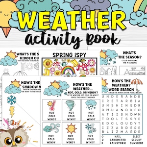 Weather Coloring Page, Learning Activity Book, Spring Worksheets ...