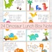 Dinosaur Lunch Box Notes, Lunchbox Notes Printable, Affirmation Cards ...