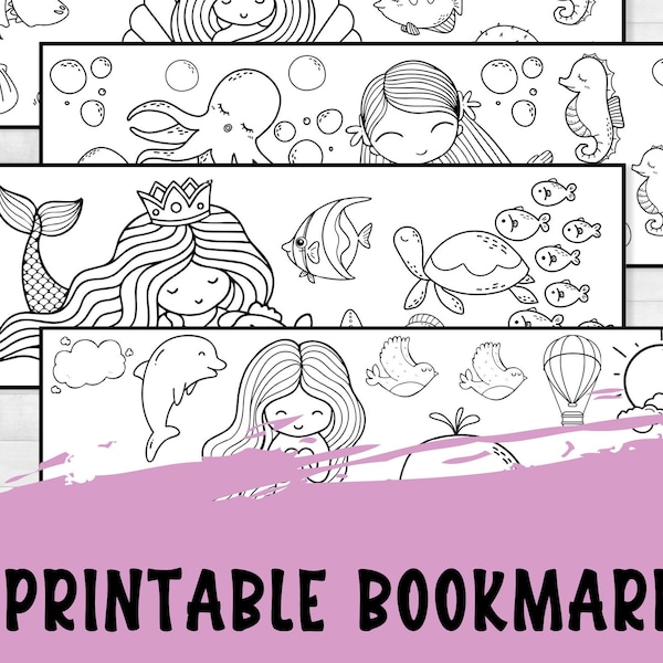 Bookmarks to Color, Pirate Party Favors, Printable Gifts, Reading ...