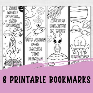 Alien Party Favors, Bookmarks to Color for Kids, UFO Gifts, Unique ...