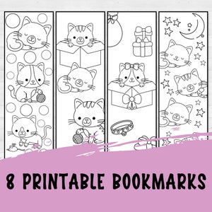 Kitten Bookmark, Coloring Bookmarks, Cat Lover Gift for Kids, Classroom ...