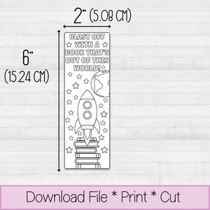 Alien Bookmark, Printable Bookmarks for Kids, Space Party Favors ...