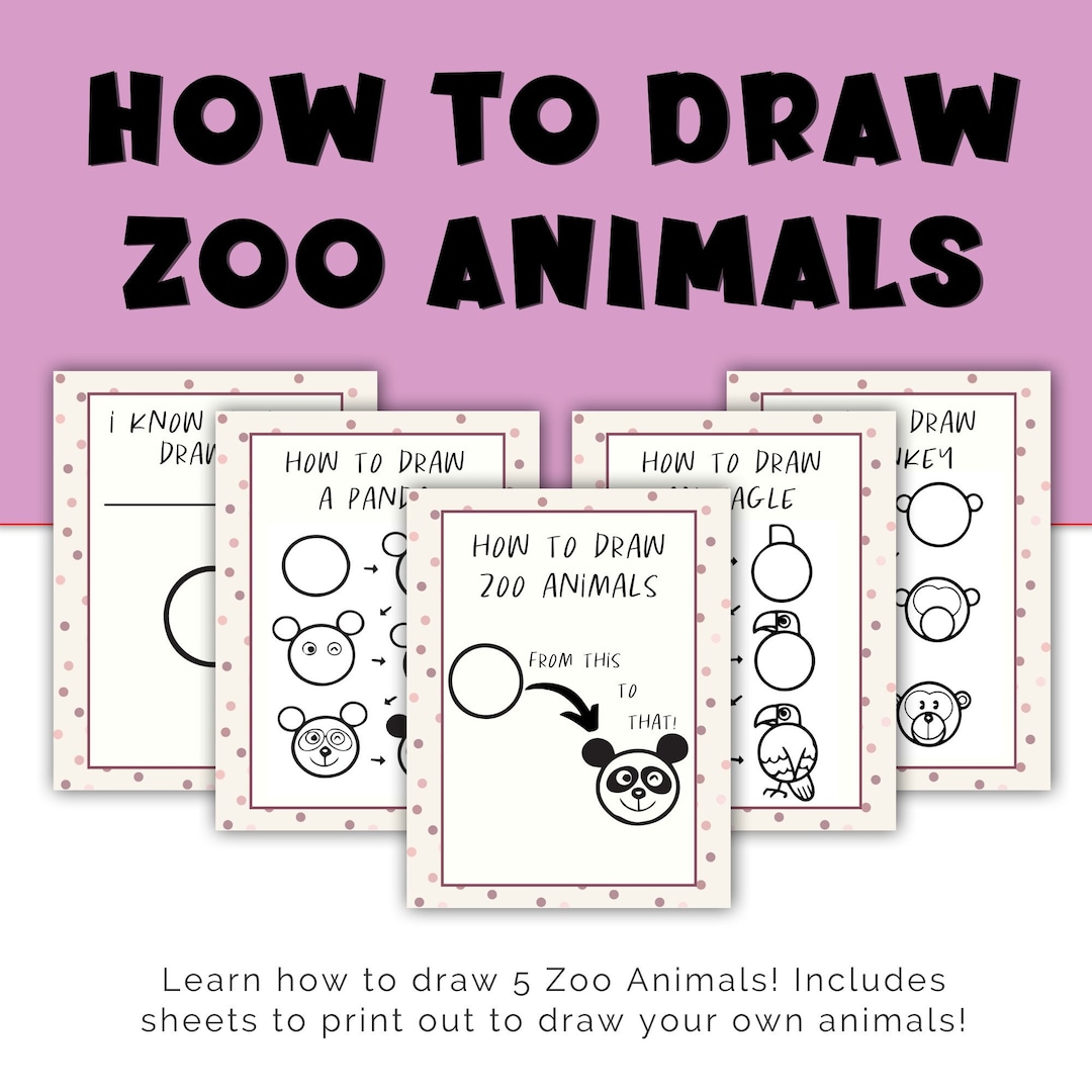 How to Draw Animals, Learn to Draw, Printable Birthday Gift, Art Gift ...
