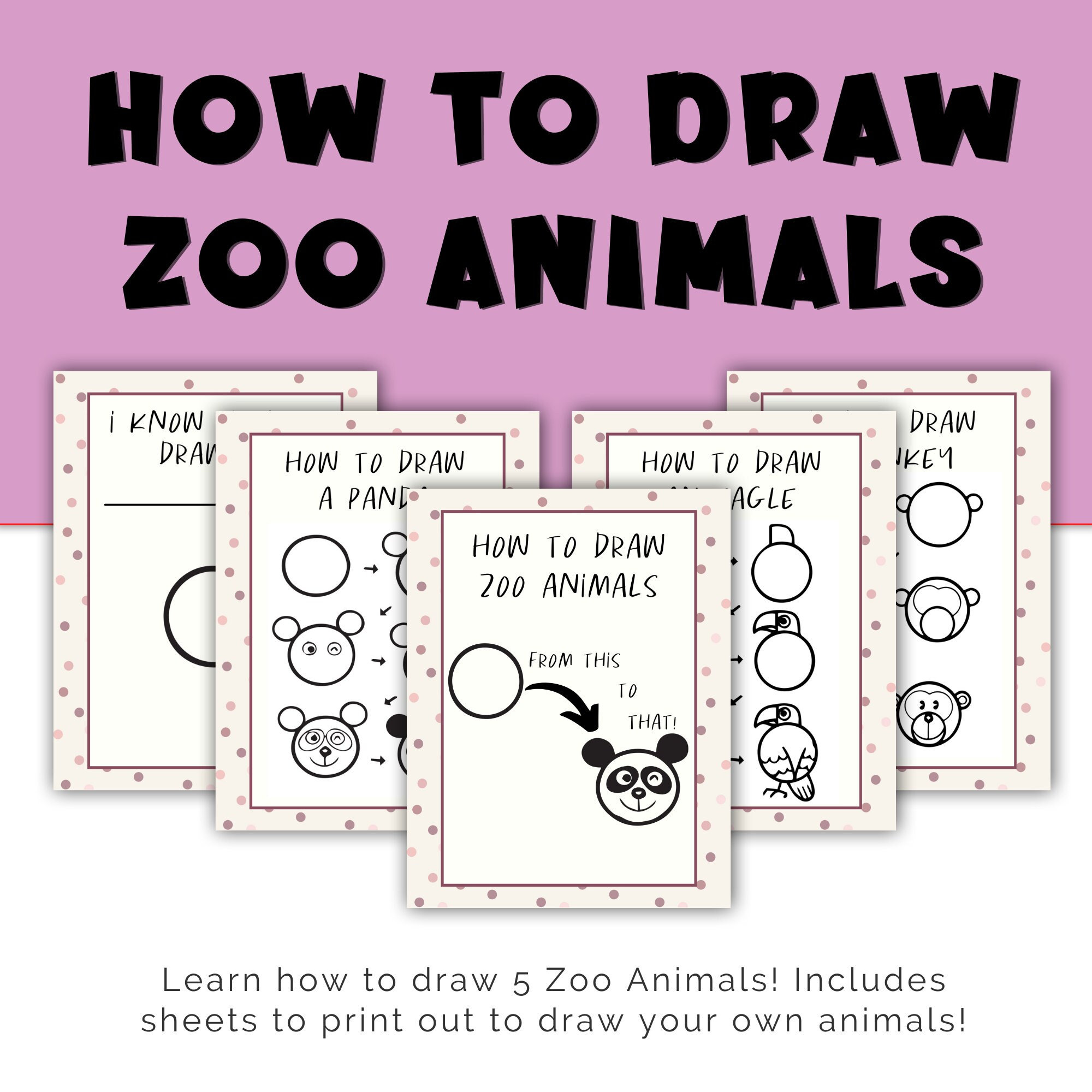 How To Draw Zoo Animals For Kids