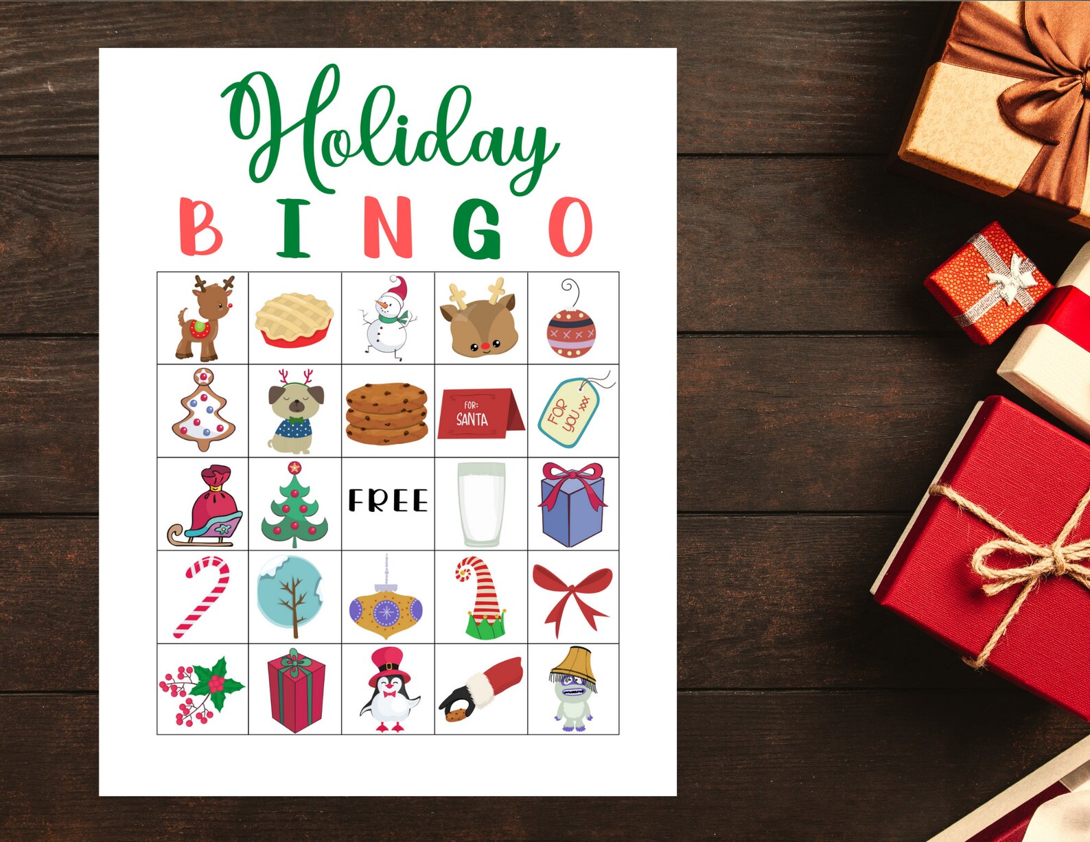 Holiday Bingo Cards Printable, Classroom Games, Printable Holiday Games ...