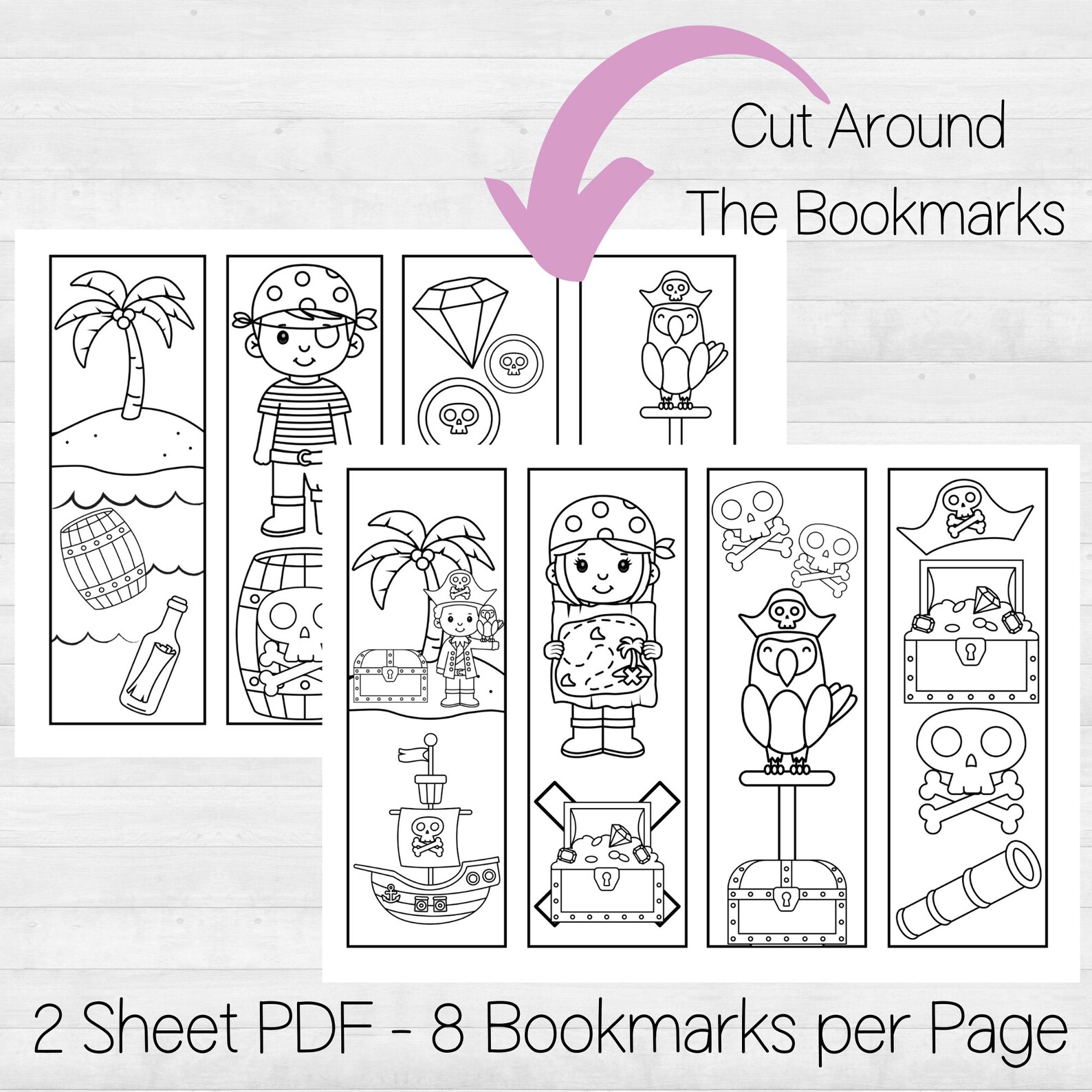 Bookmarks to Color, Pirate Gifts for Kids, Cheap Party Favors, Reading ...
