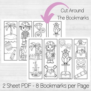 Bookmarks to Color, Pirate Gifts for Kids, Cheap Party Favors, Reading ...