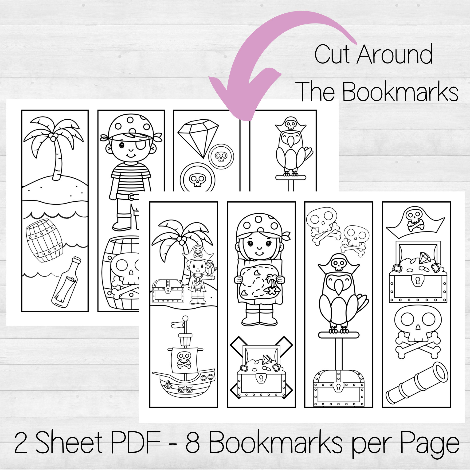 Bookmarks to Color, Pirate Gifts for Kids, Cheap Party Favors, Reading ...