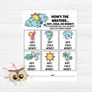 Printable Homeschool Worksheet, Weather Activities, Learning Materials ...