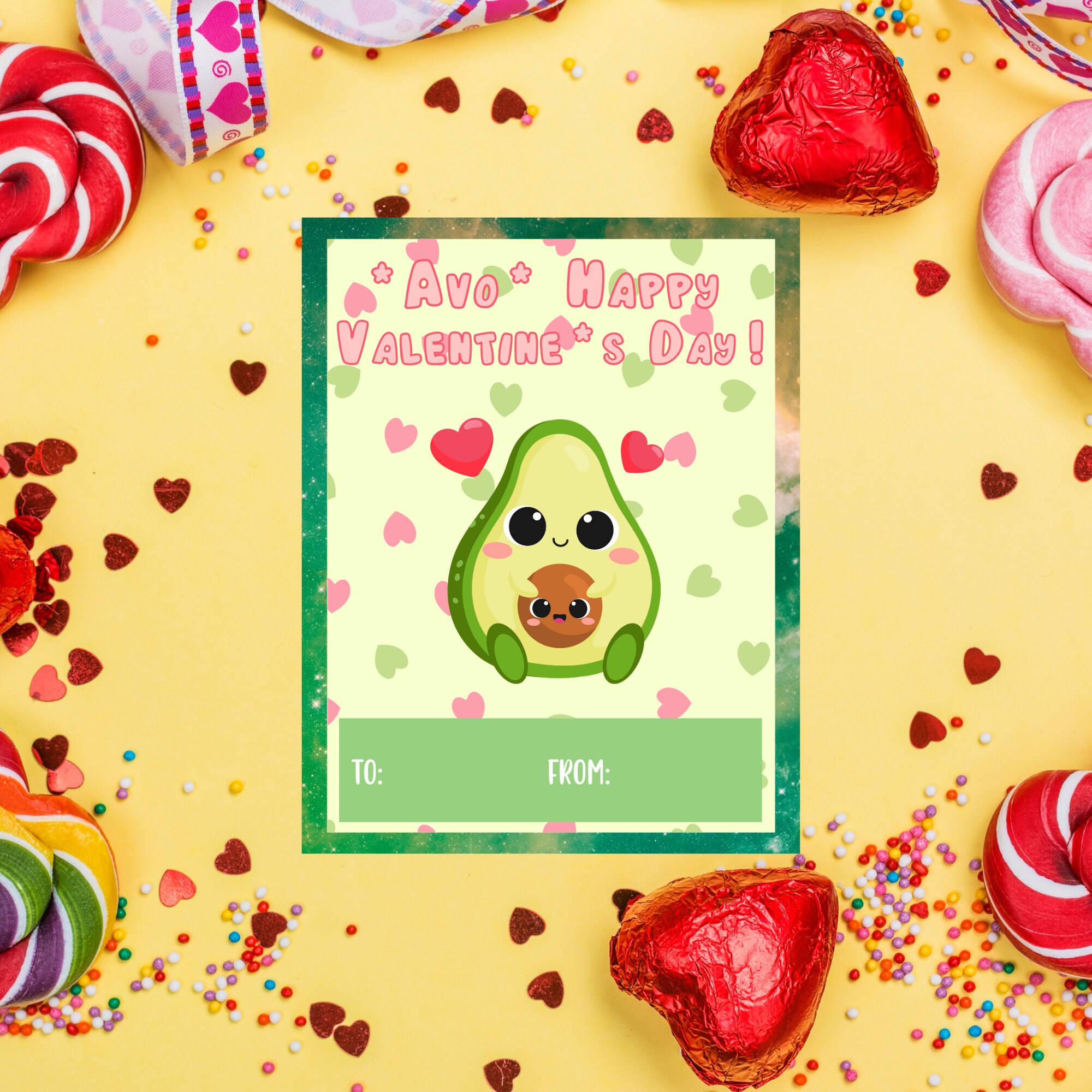 Valentine's Day Cards for Kids, Avocado Gifts, Classroom Valentines ...